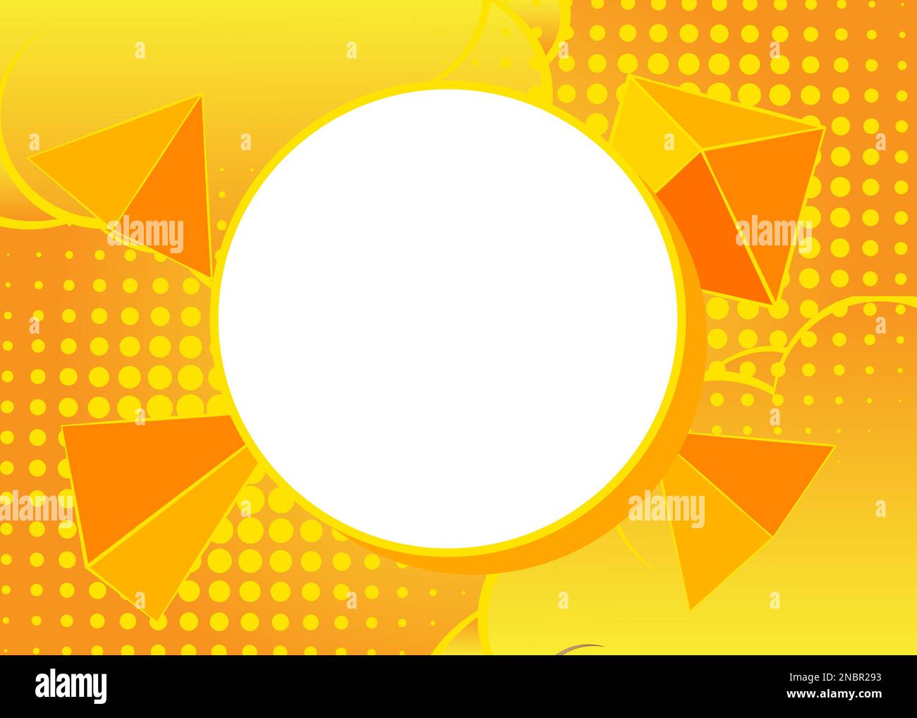 Blank Circle shape on Comic Book Background. Cartoon vector pop art ...