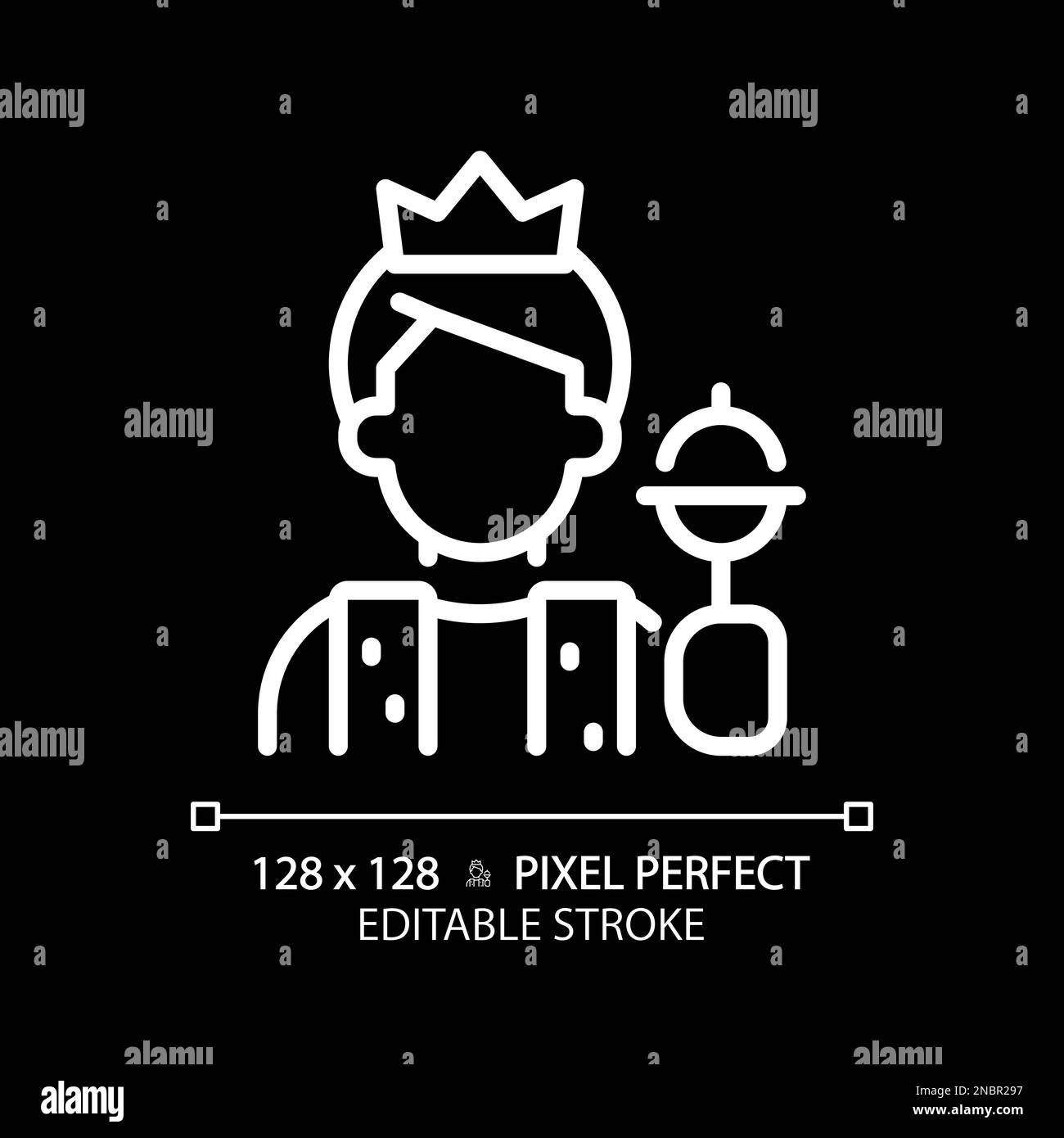 Ruler pixel perfect white linear icon for dark theme Stock Vector Image ...