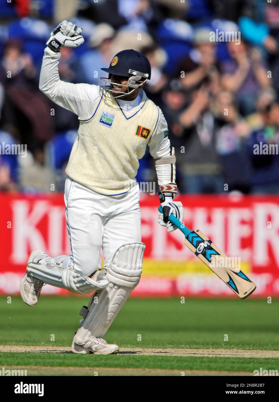 Sri Lanka's Prasanna Jayawardene reaches his 100 during the second day ...