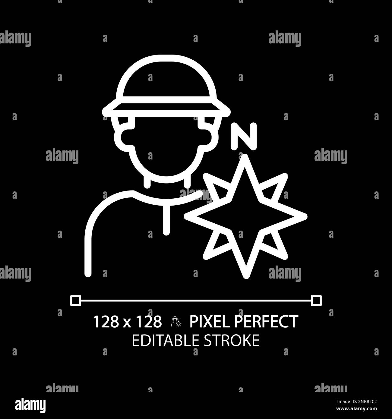 Explorer pixel perfect white linear icon for dark theme Stock Vector ...