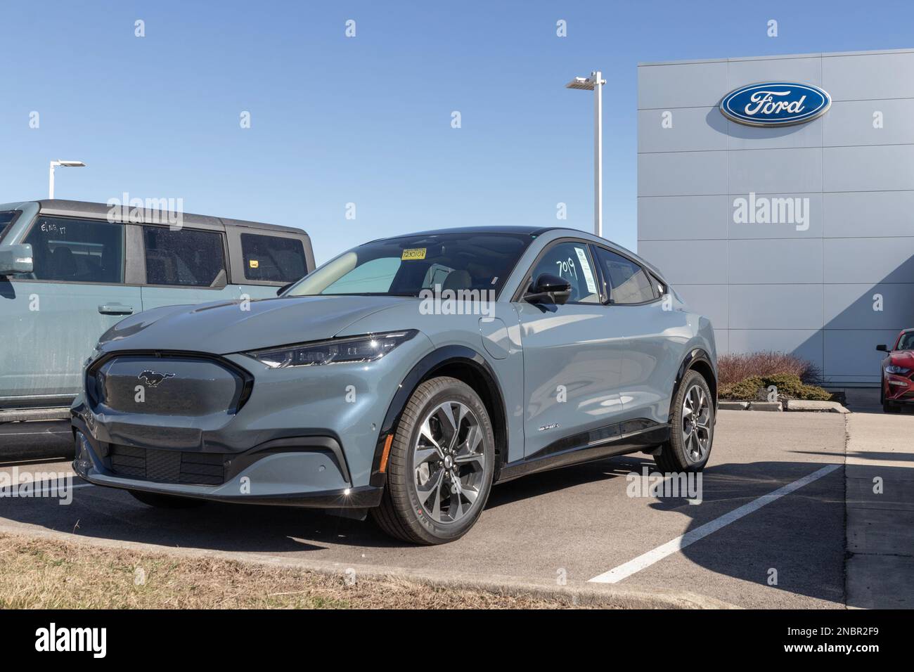 Cincinnati - Circa February 2023: Ford Mustang Mach-E SUV display. The ...