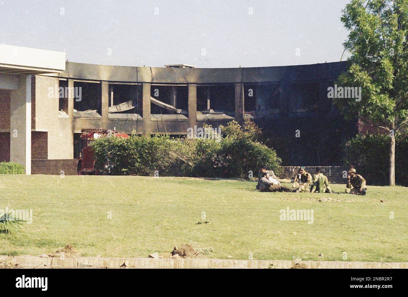 Views of the burned out U.S. embassy at Islamabad, Pakistan on Nov. 22 ...