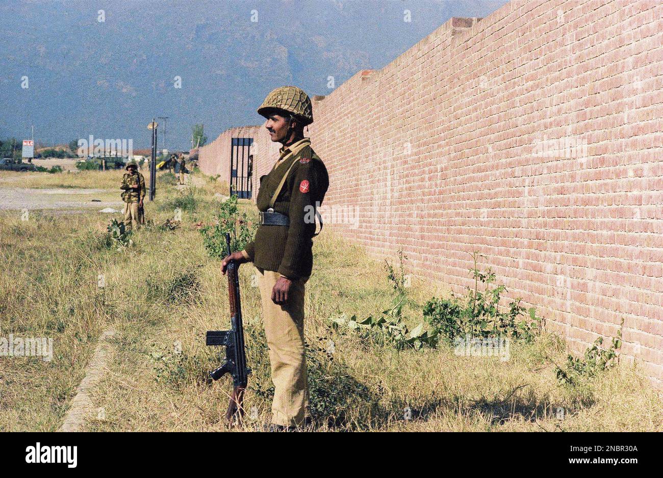 Soldiers guarding at burned out U.S. embassy at Islamabad, Pakistan on ...