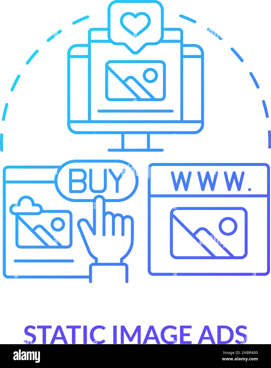 Static image ads blue gradient concept icon Stock Vector Image & Art ...