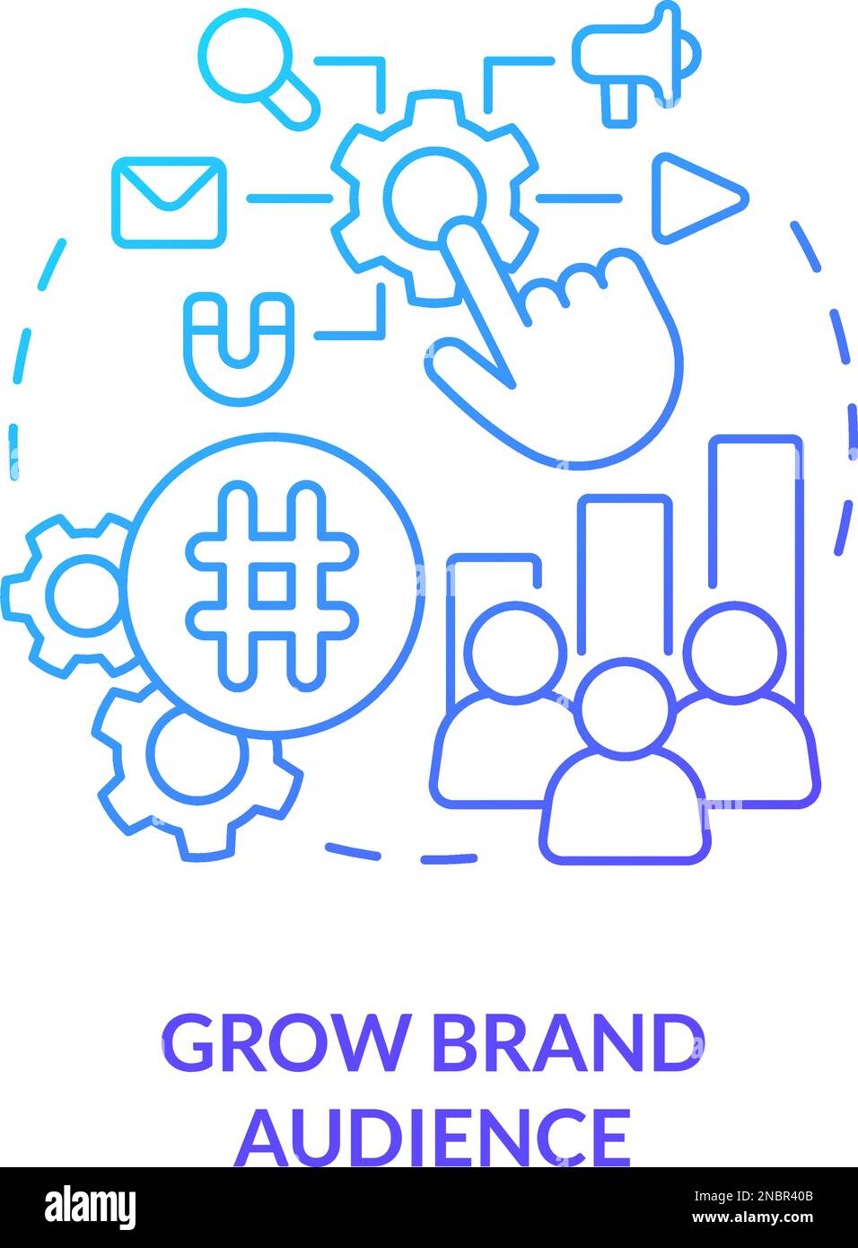 Grow brand audience blue gradient concept icon Stock Vector Image & Art ...