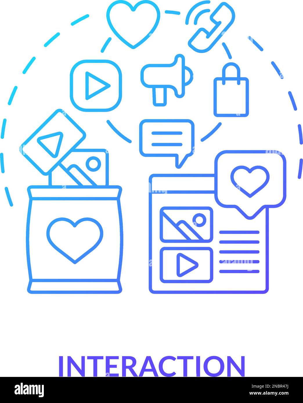 Interaction blue gradient concept icon Stock Vector Image & Art - Alamy