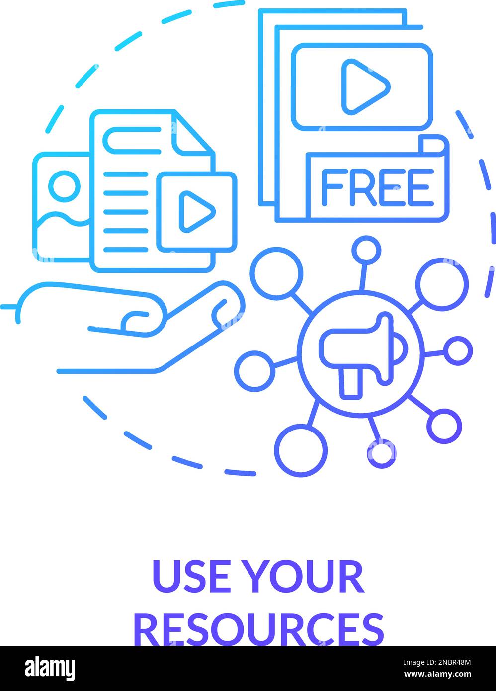 Use your resources blue gradient concept icon Stock Vector Image & Art ...