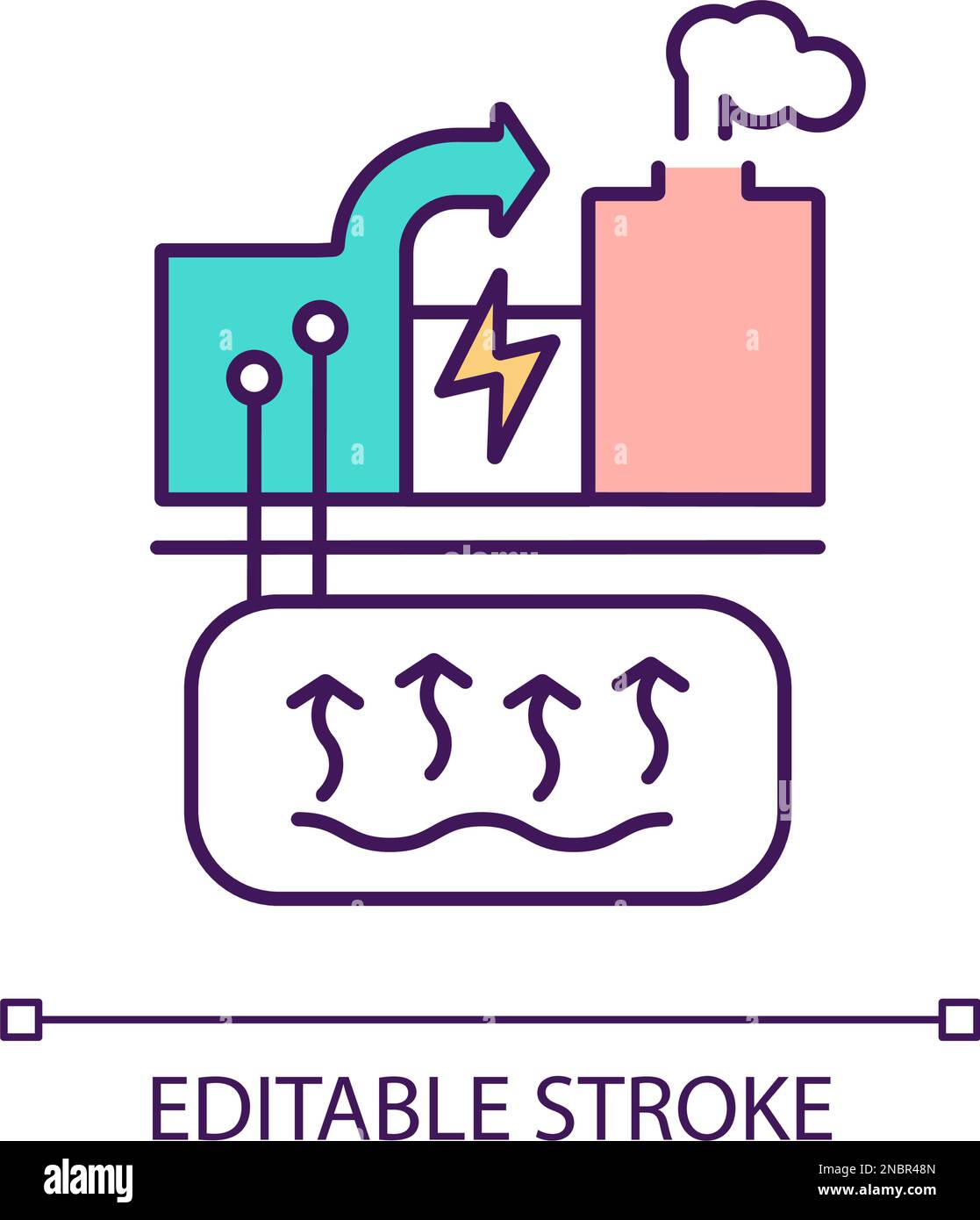 Geothermal power plant RGB color icon Stock Vector Image & Art - Alamy