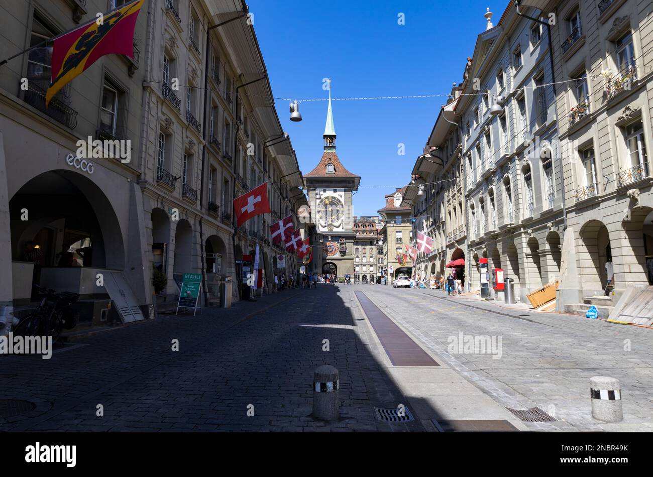 BERN, SWITZERLAND, JUNE 23, 2022 - View of Kramgasse, one of the ...
