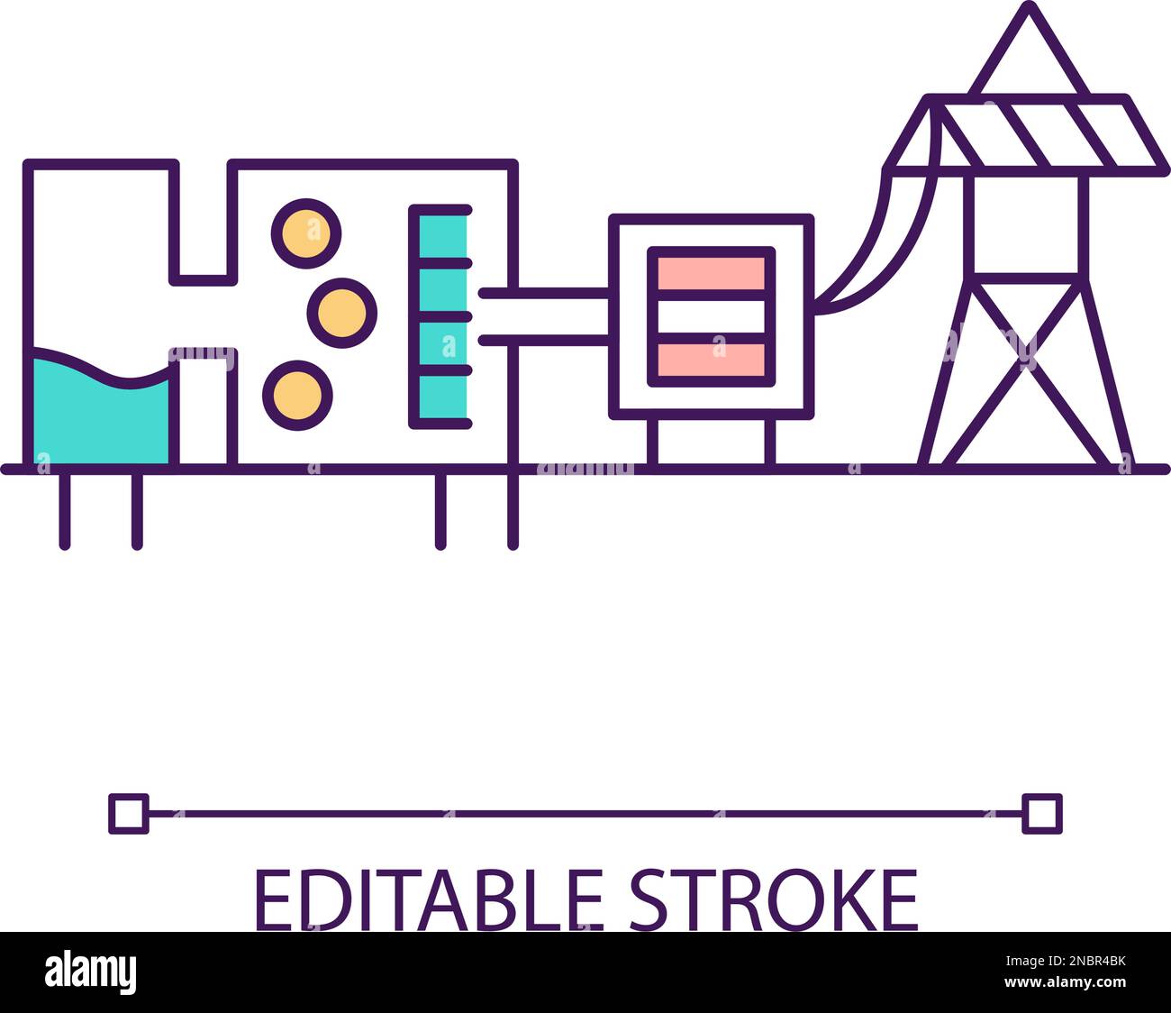 Flash-steam power plant RGB color icon Stock Vector Image & Art - Alamy