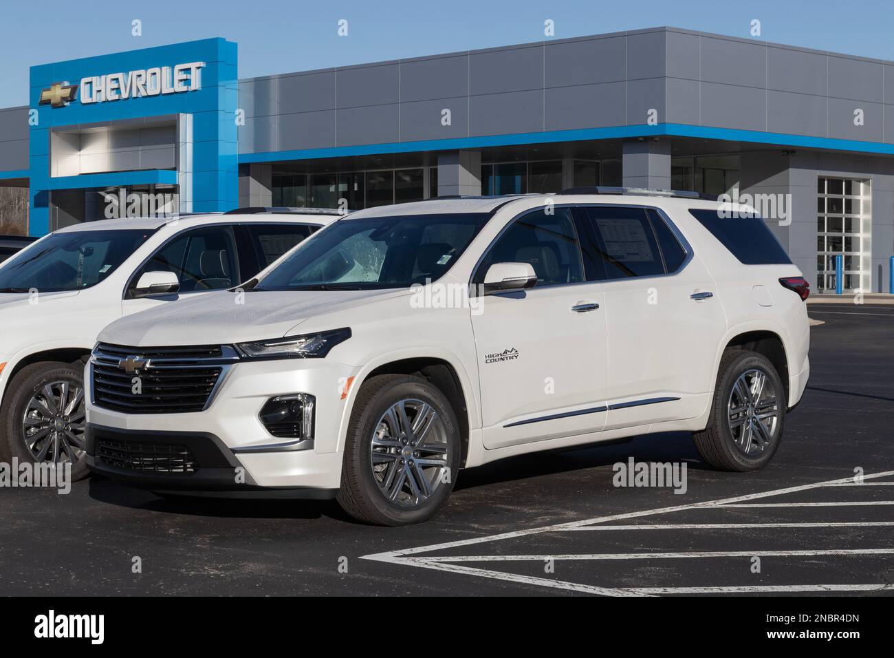 West Harrison - Circa February 2023: Chevrolet Traverse display at a ...