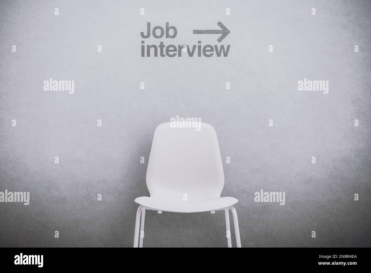 Job interview waiting room with directory sign and empty chair Stock ...