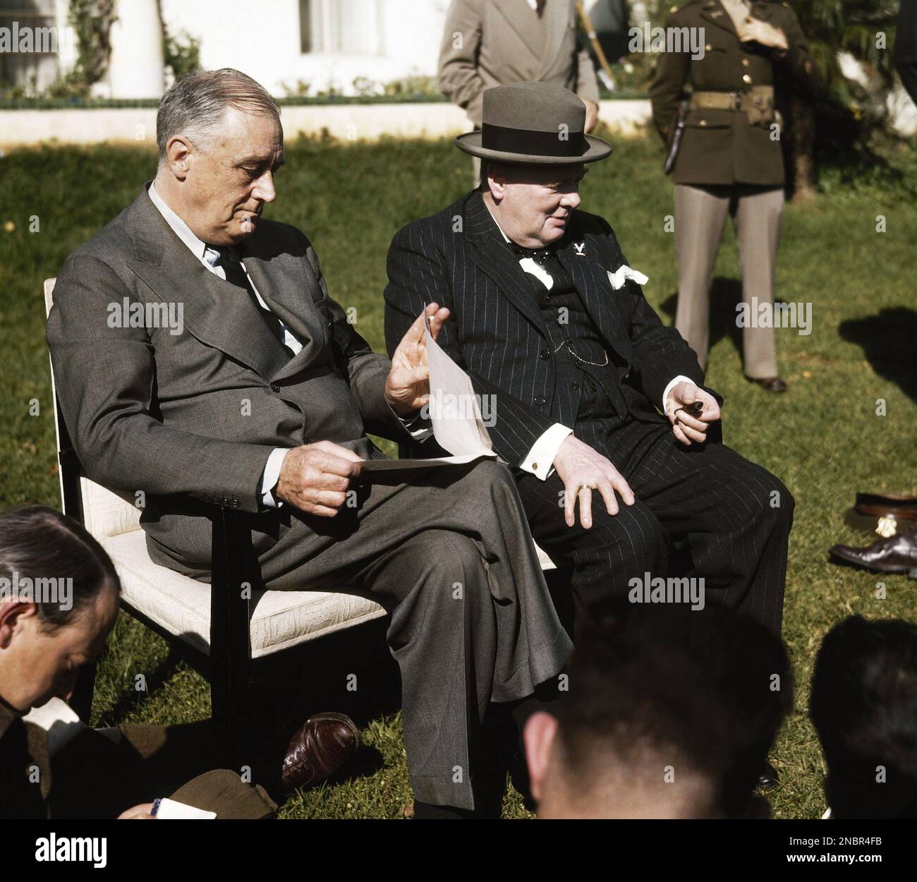 U.S. President Franklin D. Roosevelt, left, and British Prime Minister ...