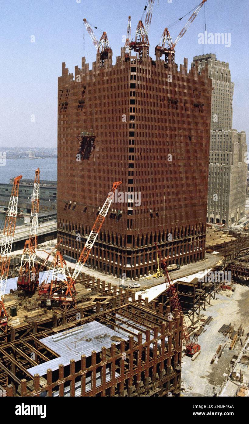 The new World Trade Center is shown under construction in New York City ...