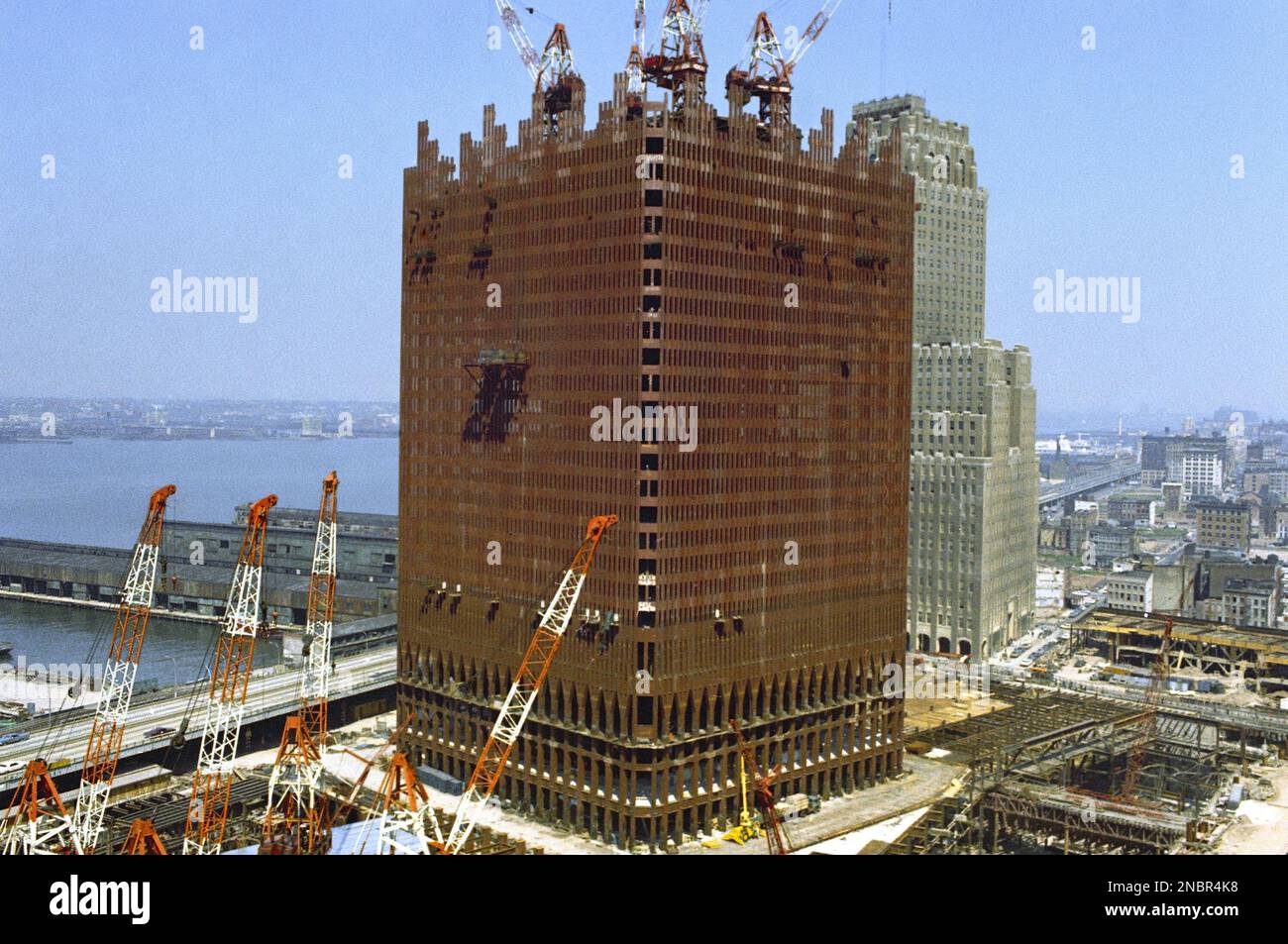 The new World Trade Center is shown under construction in New York City ...