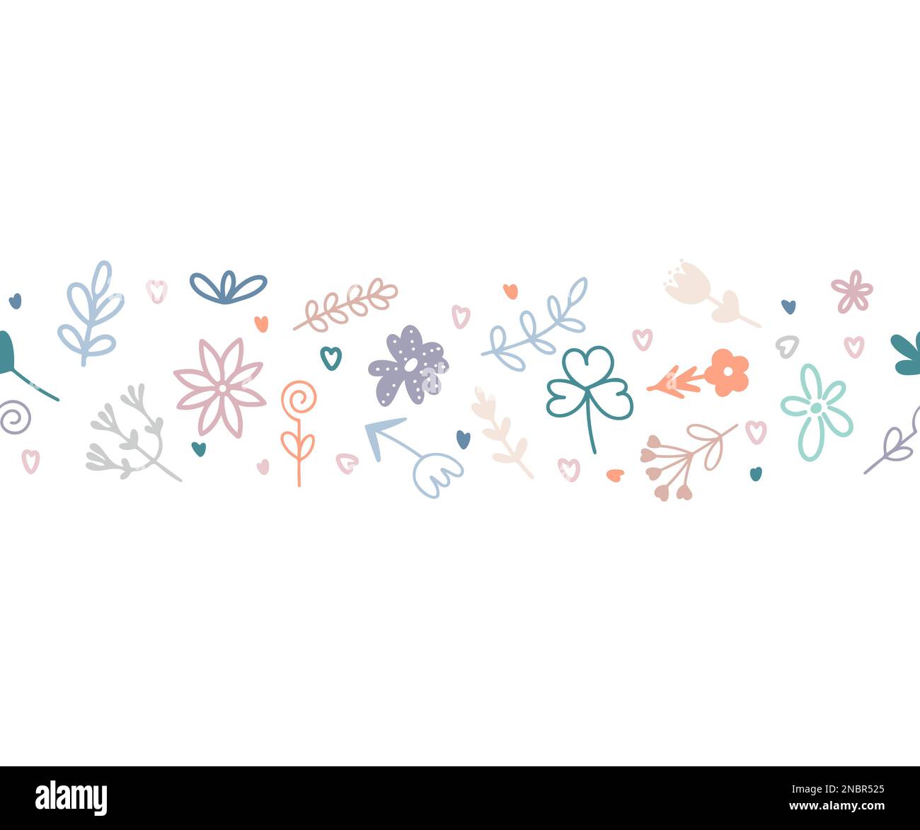 Floral border seamless pattern Stock Vector Image & Art - Alamy