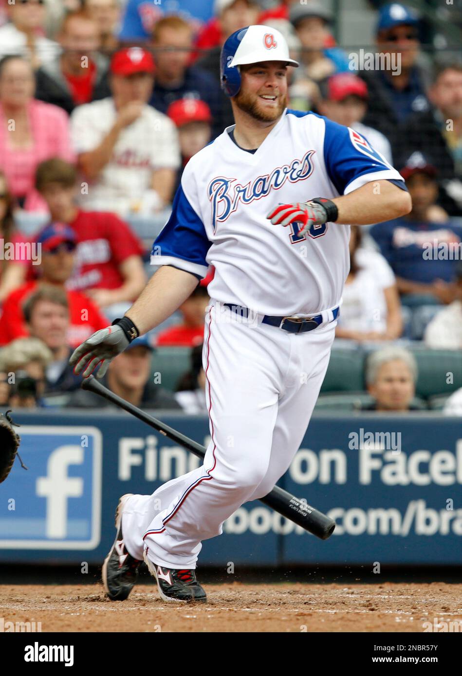 Atlanta Braves catcher Brian McCann (16) is shown during a baseball ...