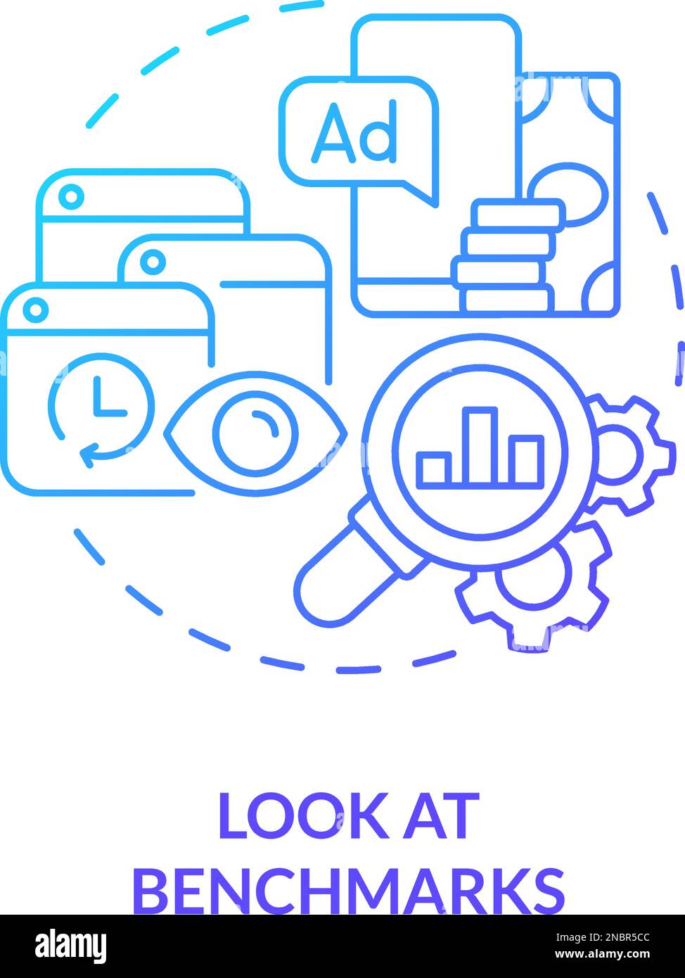 Look at benchmarks blue gradient concept icon Stock Vector Image & Art - Alamy