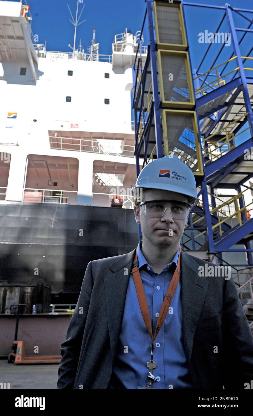 Kristian Roekke, new CEO of Aker Philadelphia Shipyards ASA, tours the ...