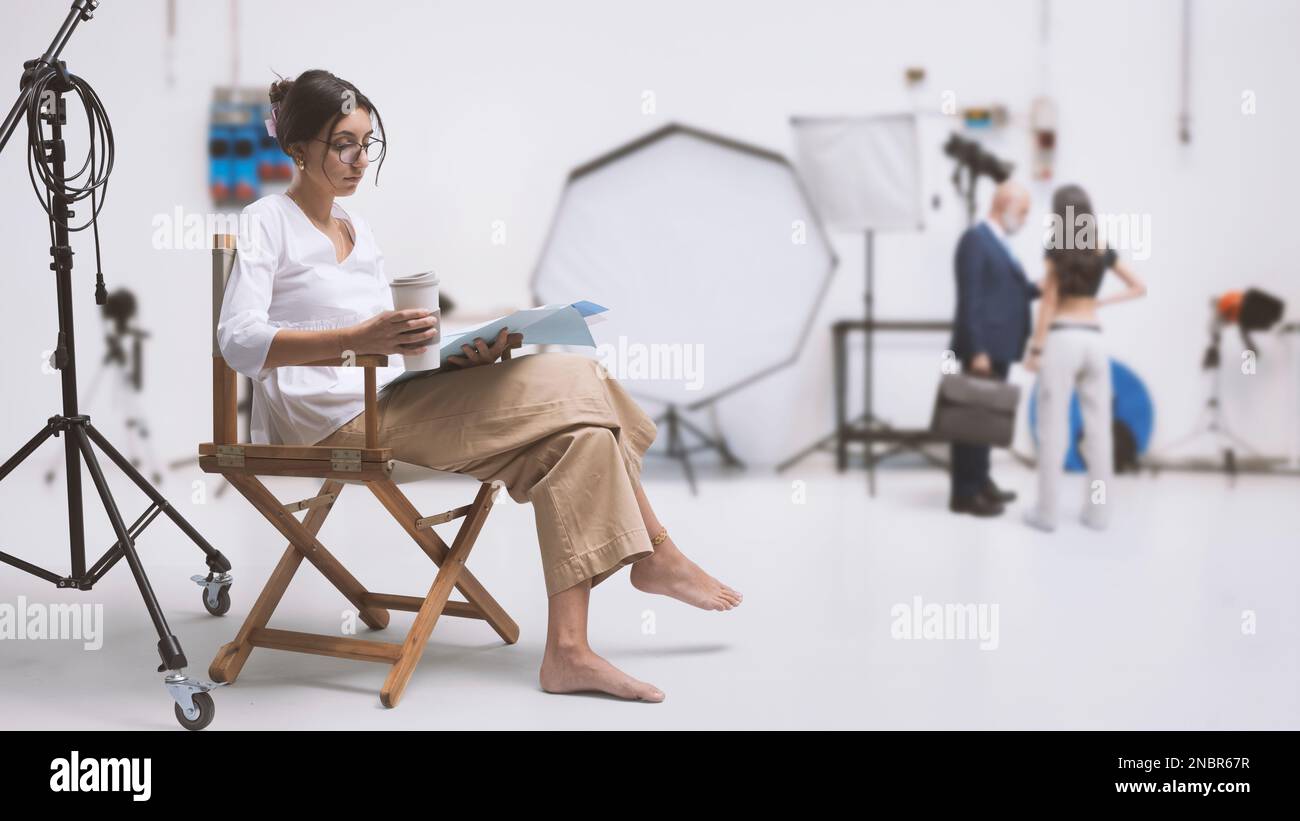 Actress director's chair on set hi-res stock photography and images - Alamy