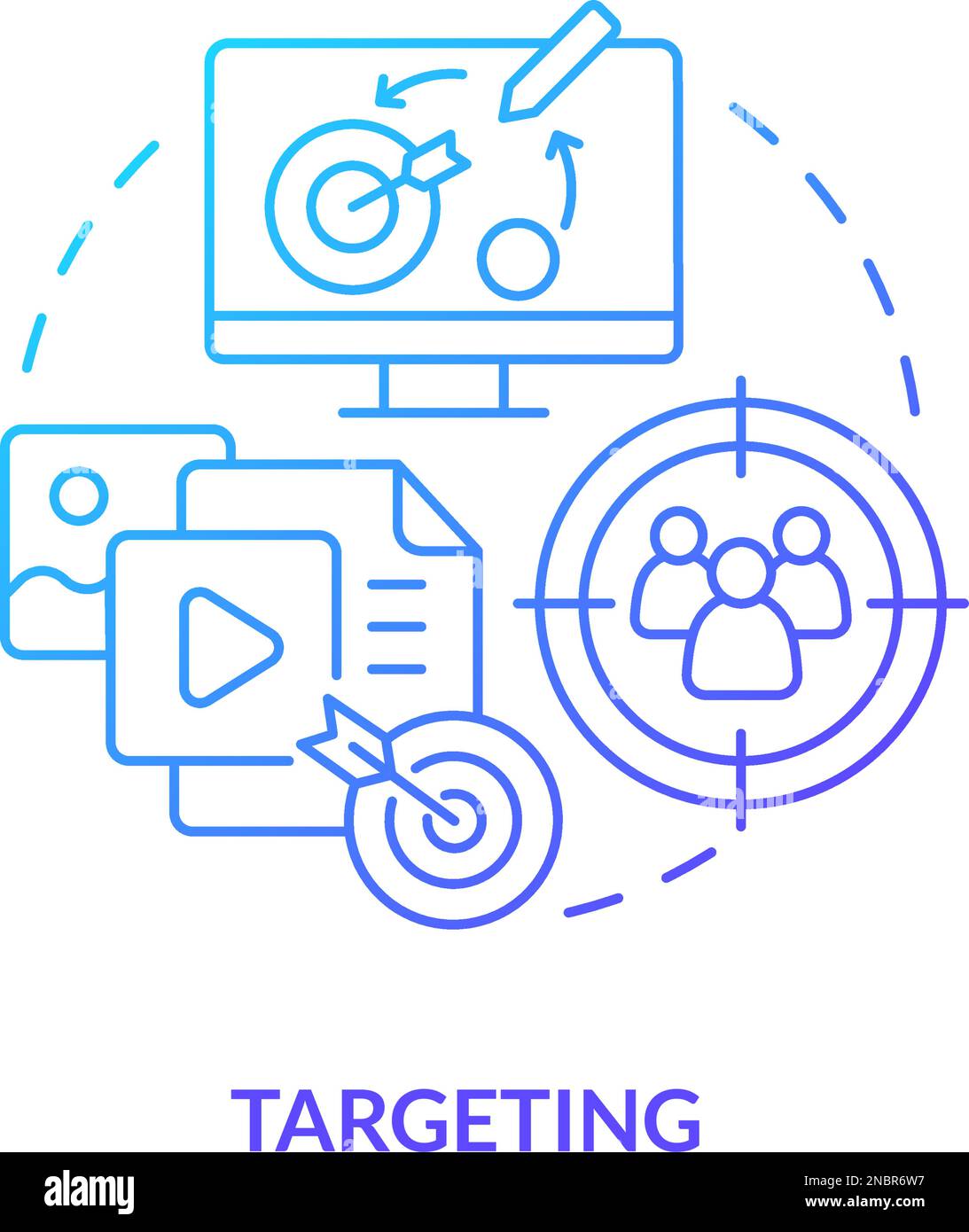 Targeting blue gradient concept icon Stock Vector Image & Art - Alamy