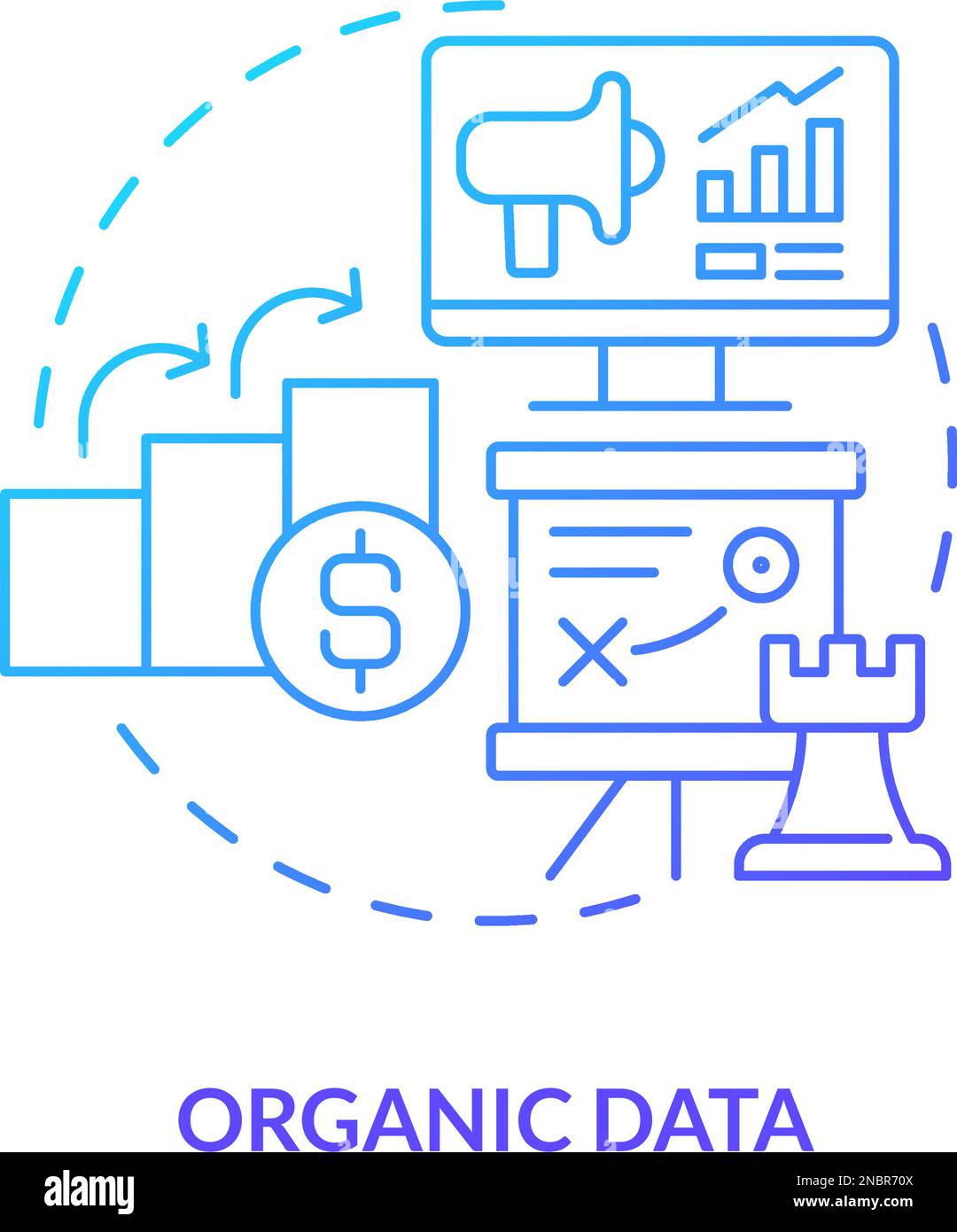 Organic data blue gradient concept icon Stock Vector Image & Art - Alamy