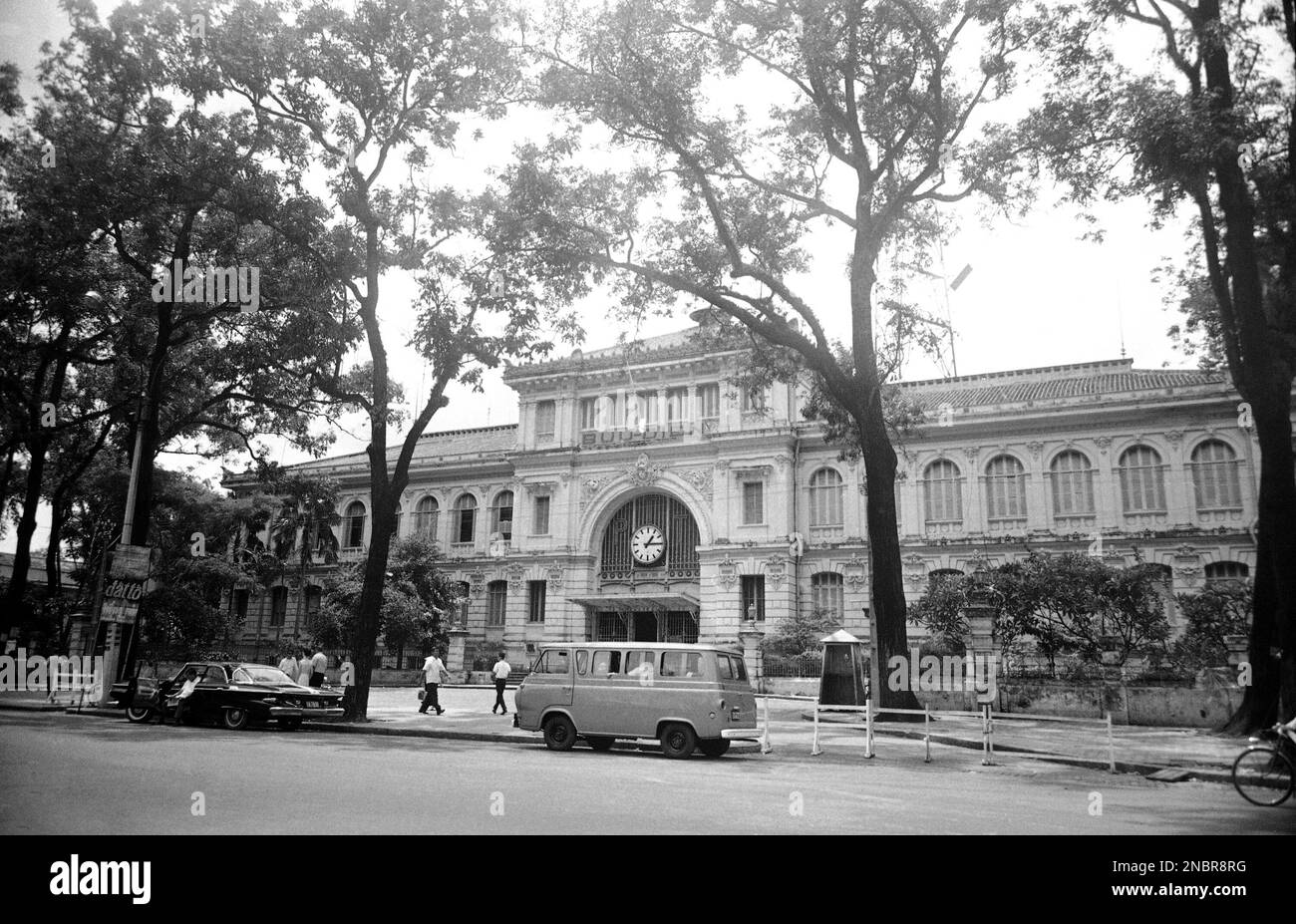 Postal Telegraph and Telephone Office in Saigon, Vietnam in an undated ...