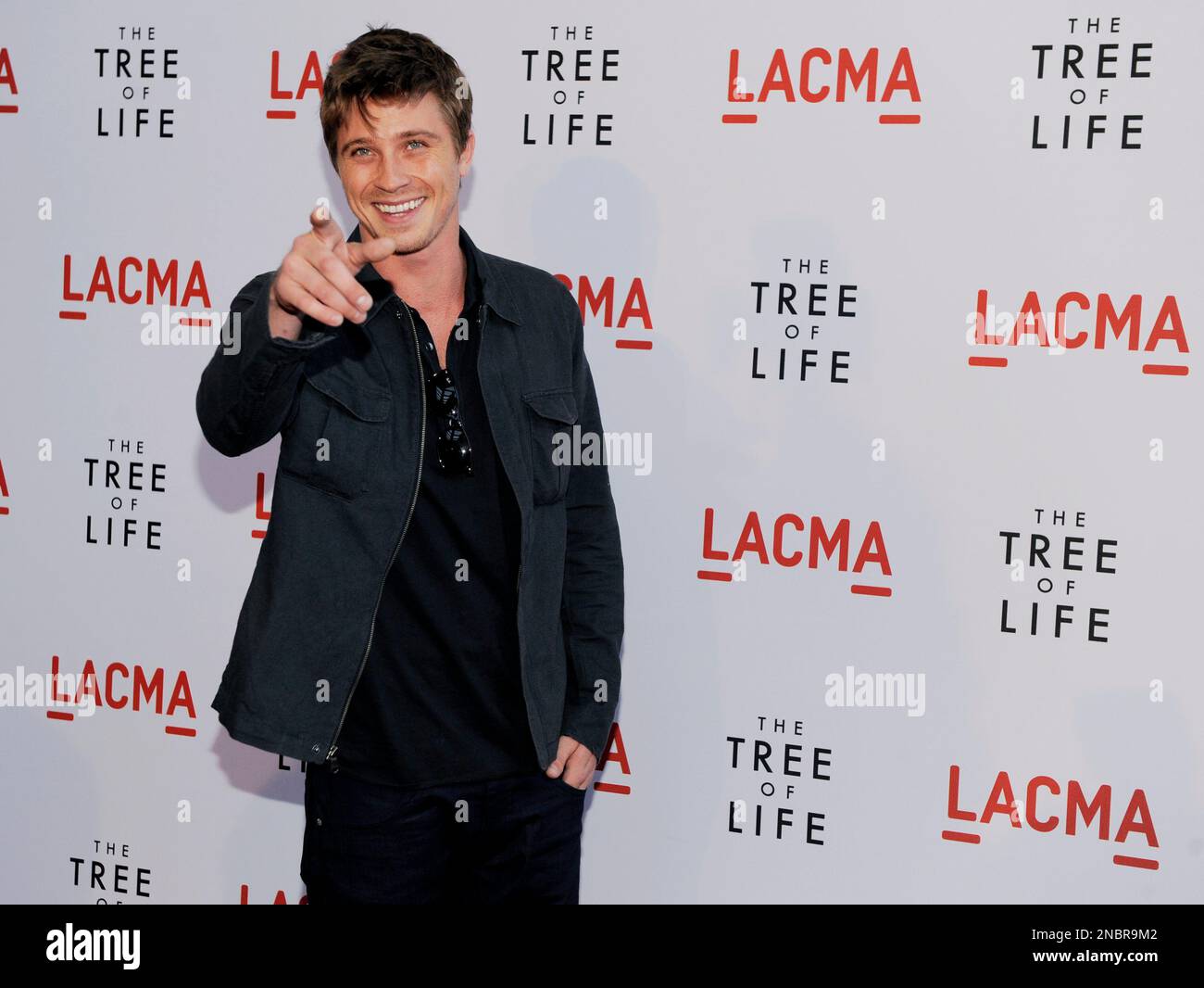 Actor Garrett Hedlund poses before a screening of the film "The Tree of ...