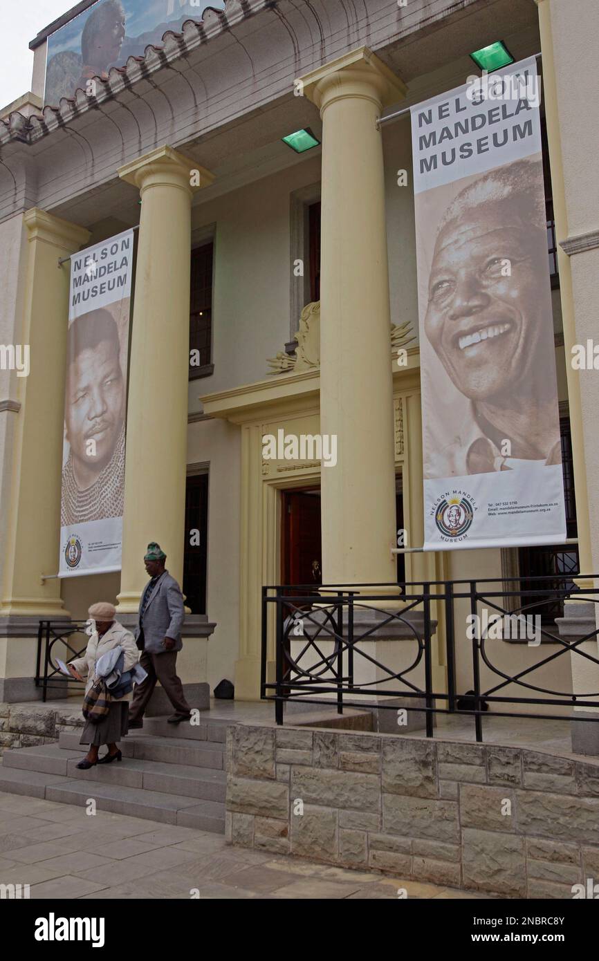 People walk out of a museum that commemorate the life of former South ...