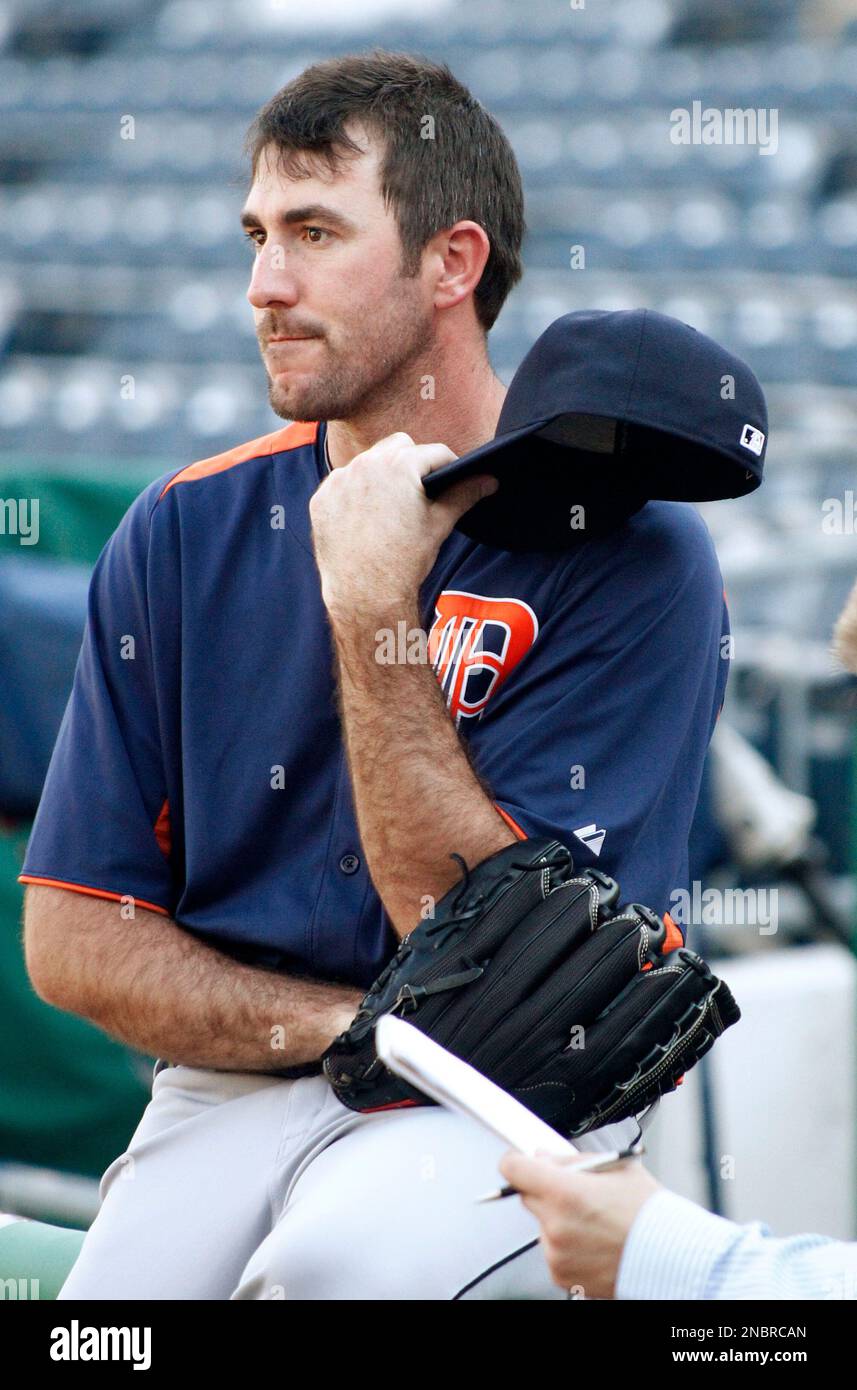 Detroit Tigers' Justin Verlander before the interleague baseball game ...