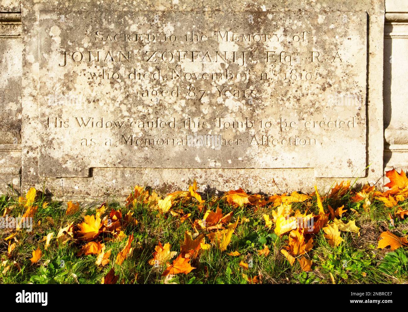 The tomb of Johan Joseph Zoffany, born Johannes Josephus Zaufallij ...