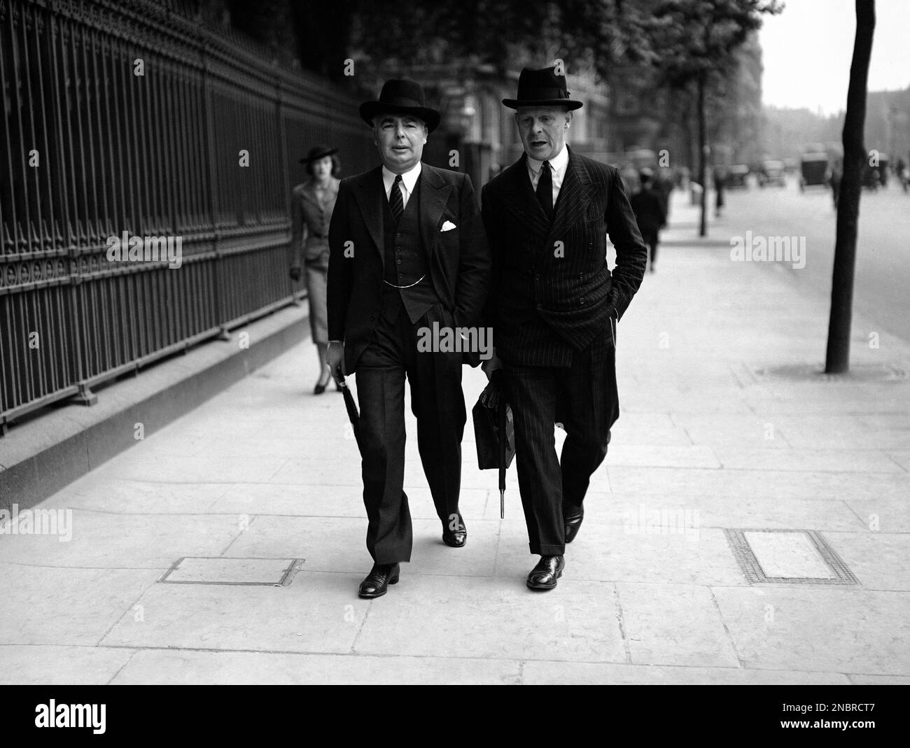 Leslie Hore Belisha, the British Minister for War, and Viscount John ...