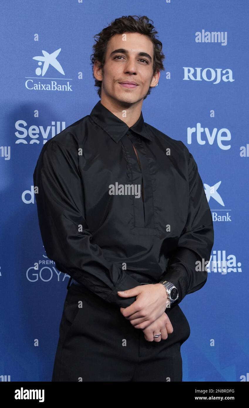 Spanish actor Miguel Herran poses on arrival before the ceremony for ...
