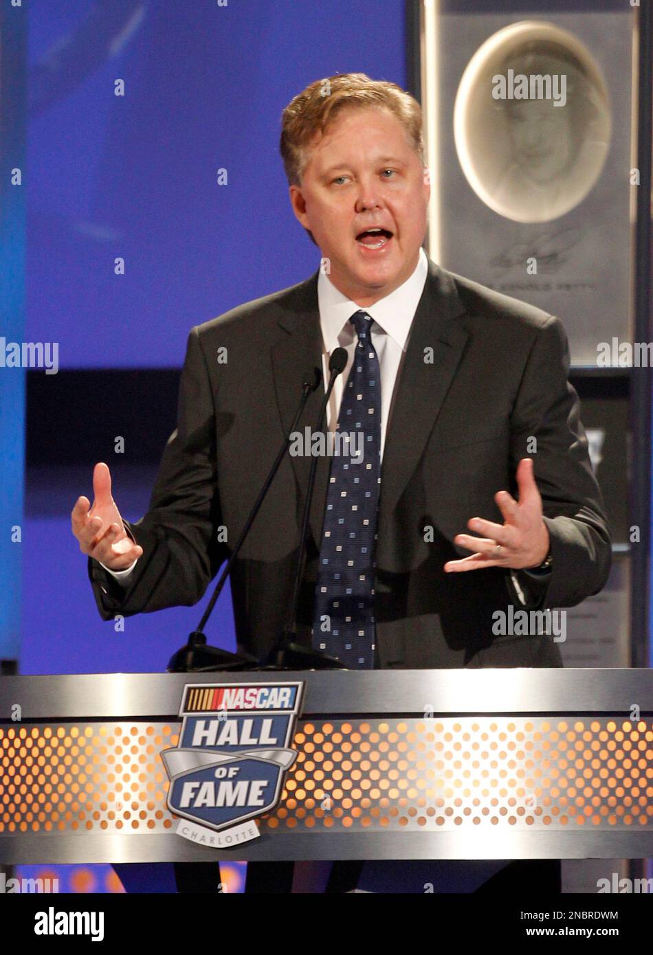 NASCAR CEO Brian France speaks during the NASCAR Hall of Fame induction ...