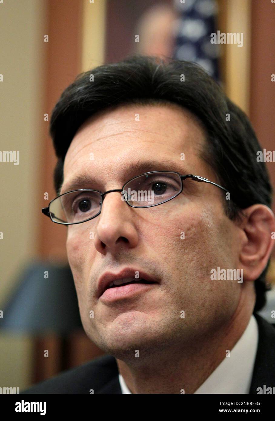 House Majority Leader Eric Cantor, R-Va., meets with reporters in his ...