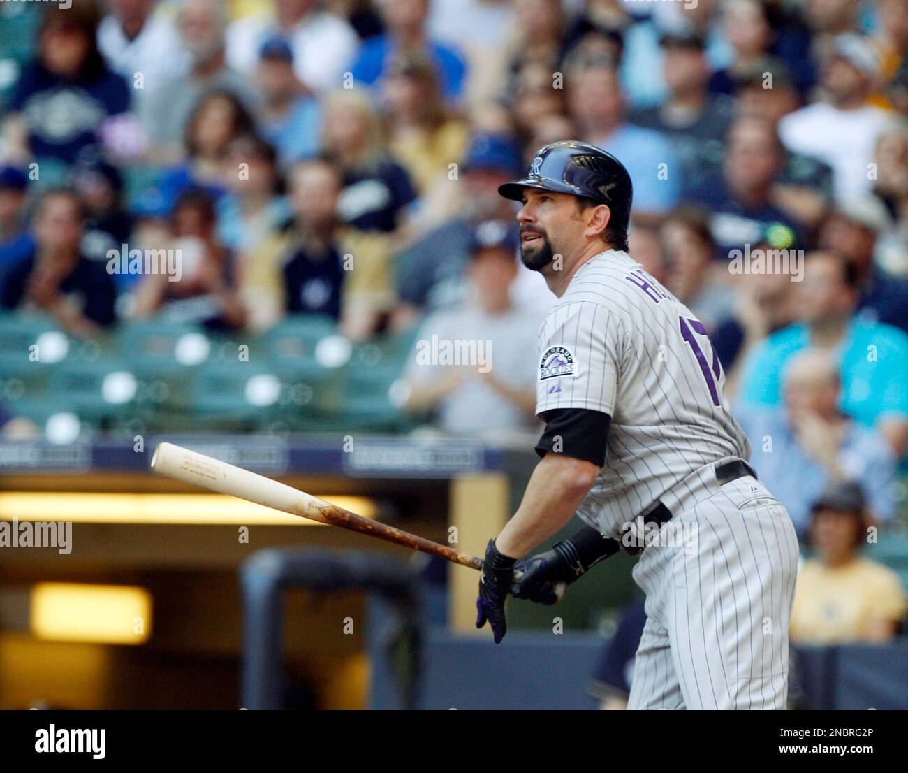 Colorado Rockies' Todd Helton hits during the first inning of a ...