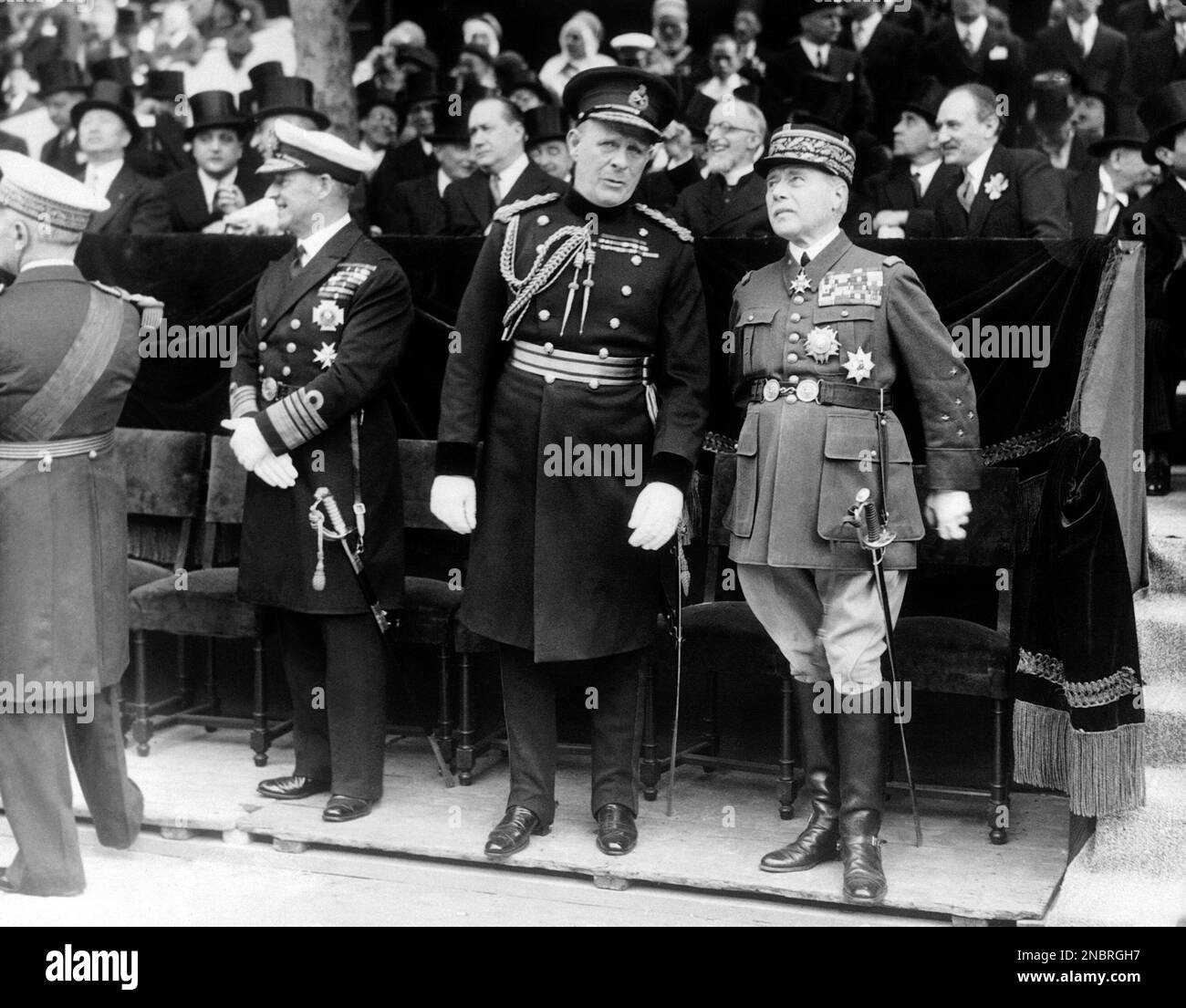 A huge military parade in which members of the British Brigade of ...