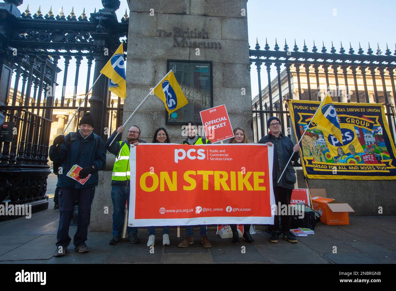 London, England, UK. 14th Feb, 2023. British Museum staff are seen at ...