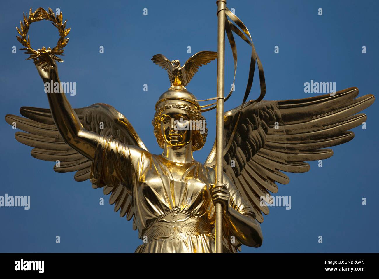 The freshly renovated statue of Victoria, the goddess of victory, on ...