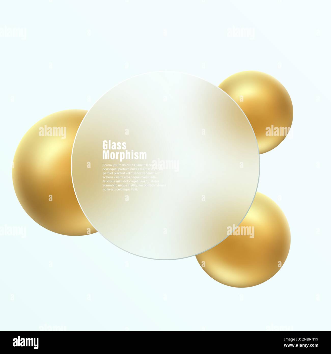 Effect of glass morphism. Round banner made of transparent frosted ...