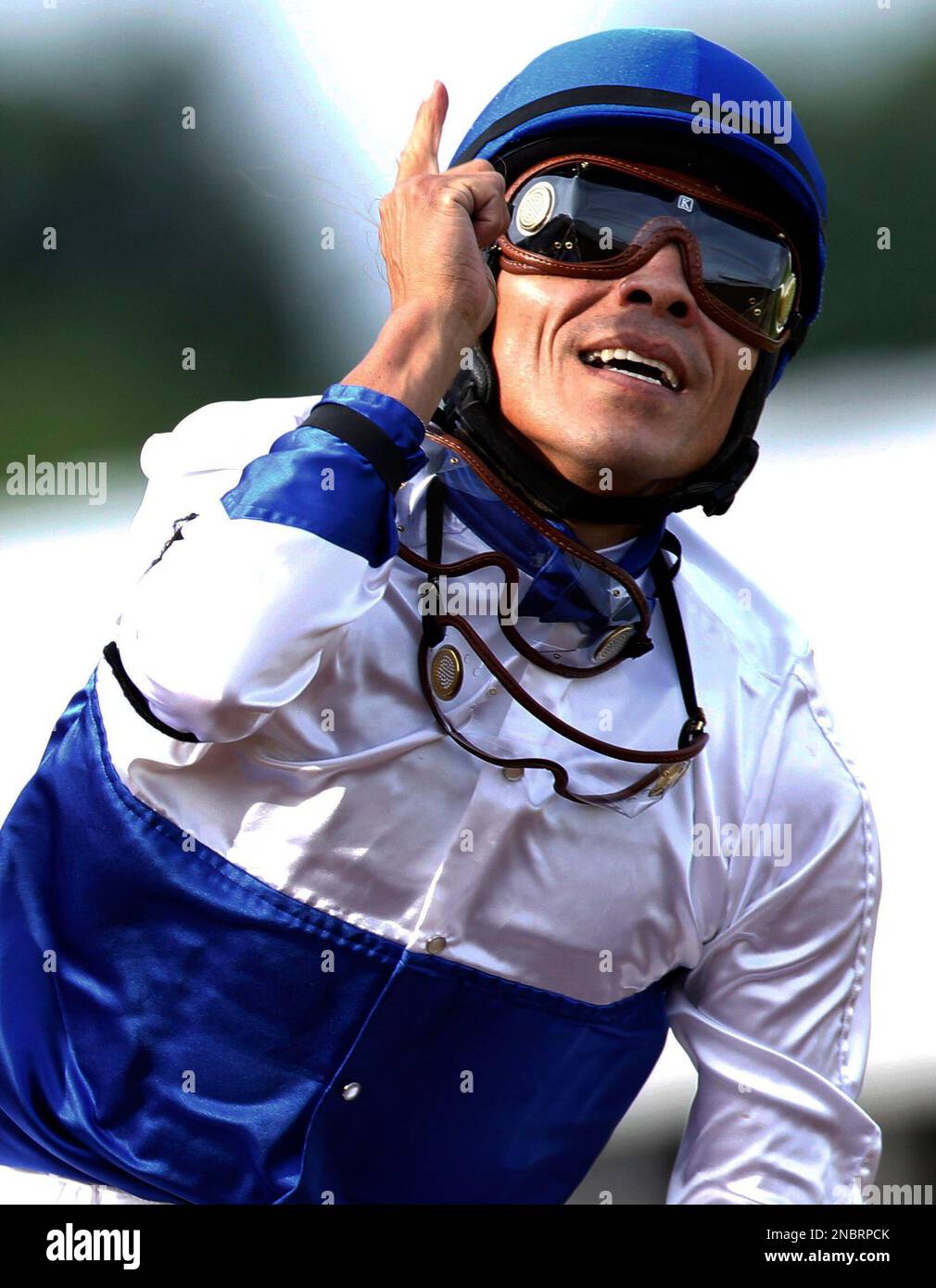 Jesus Castanon reacts aboard Shackleford after winning the 136th ...