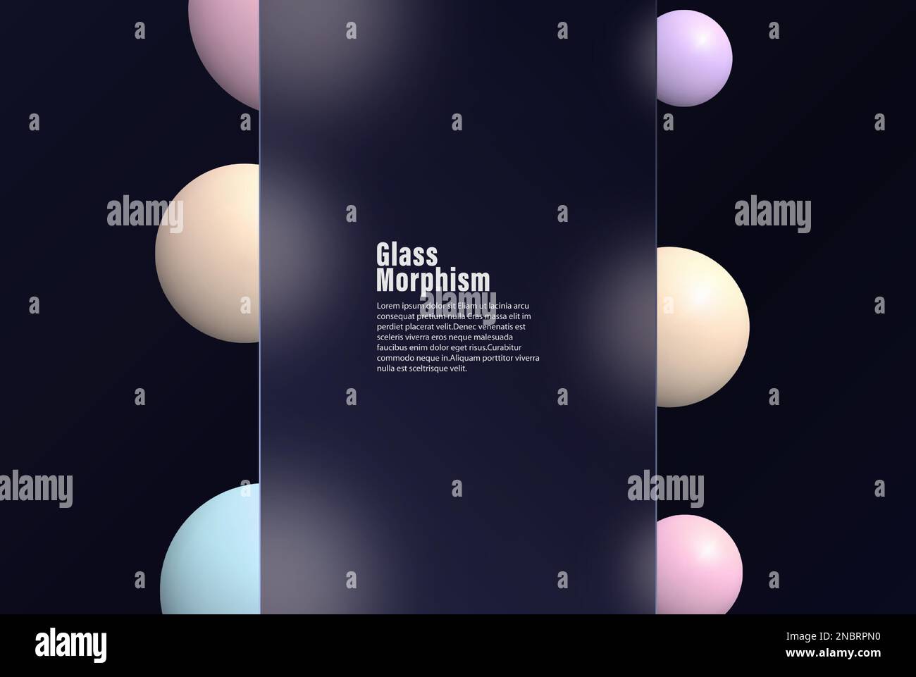 Glass morphism template. Plastic rectangle made of transparent plastic ...