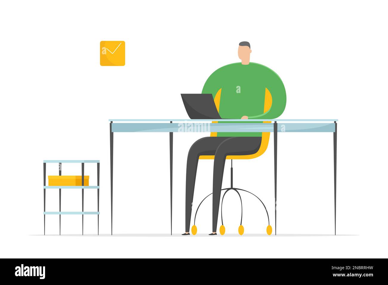 Man working on laptop. Vector illustration Stock Vector Image & Art - Alamy