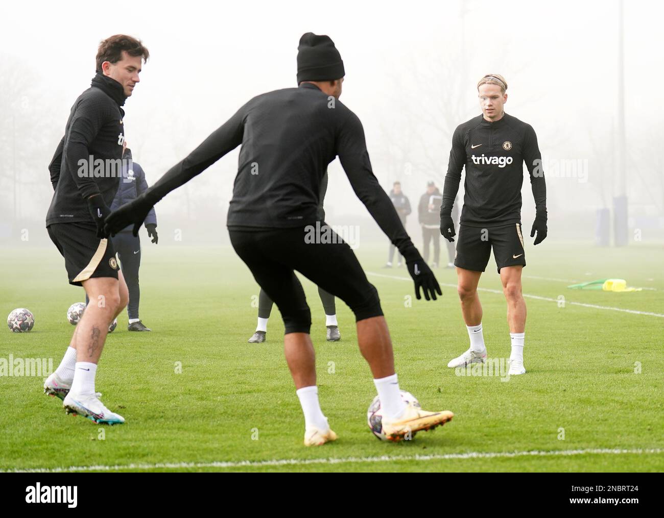 Chelsea's Mykhailo Mudryk during a training session at Cobham Training ...