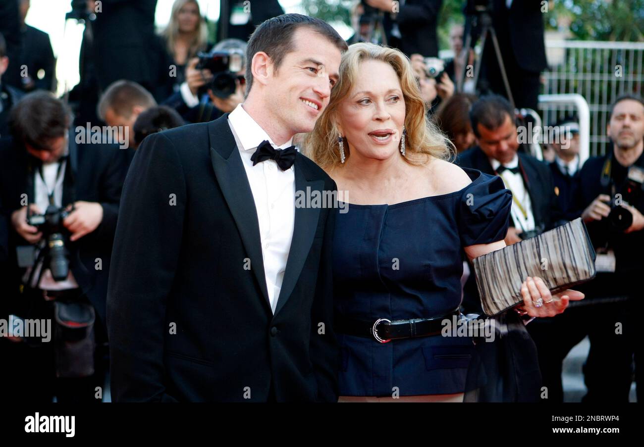 Actress Faye Dunaway, right, and her son Liam O'Neill arrive for the ...