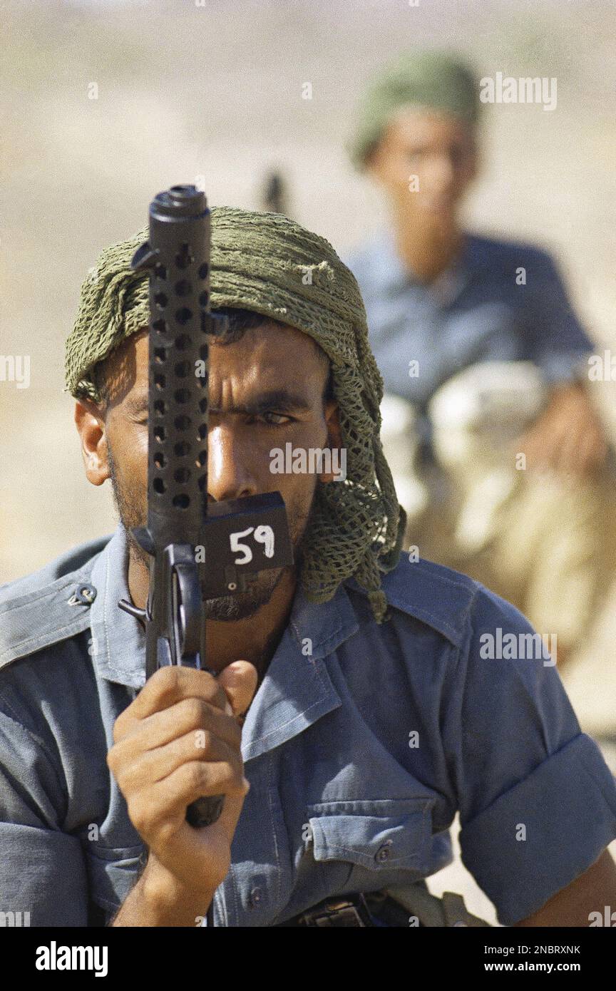 Trucial Oman Scout recruits undergo instruction at the outpost in the ...