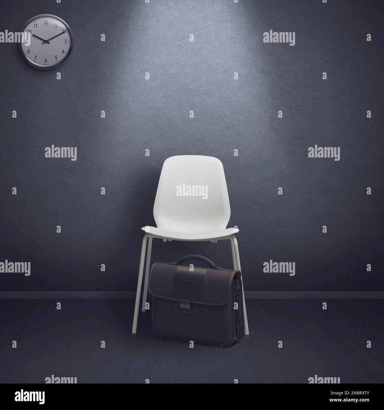 Empty chair and briefcase in the corporate office Stock Photo - Alamy