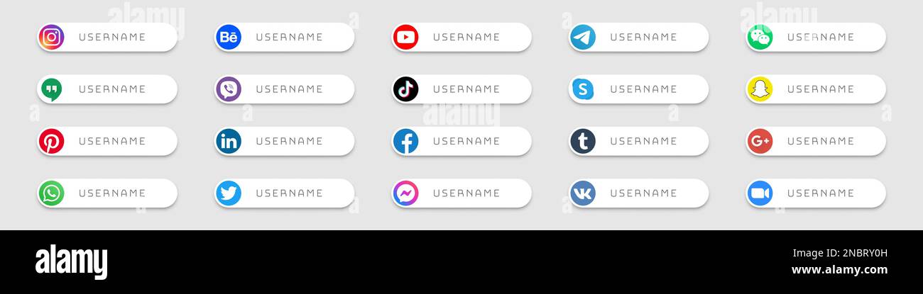 Collection of banners for links to social networks Stock Vector Image ...