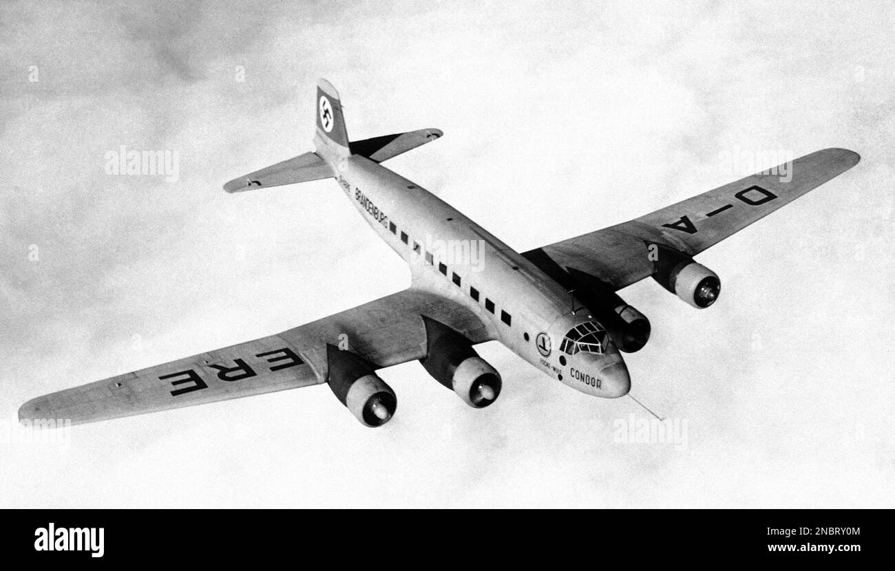 A Focke-Wulf Condor plane in flight somewhere over Germany,on July 7 ...