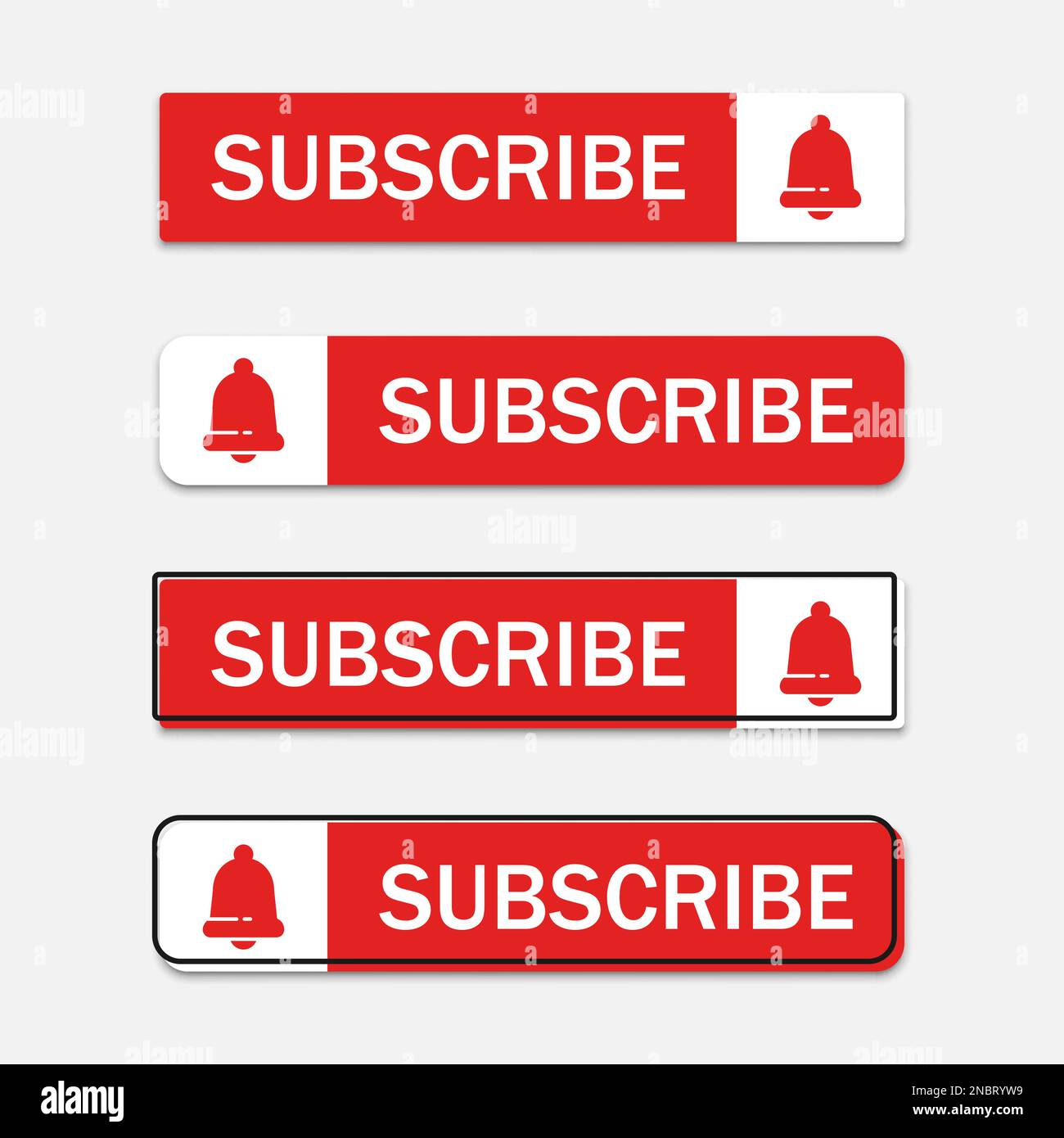 Subscribe button icon set in a flat design Stock Vector Image & Art - Alamy